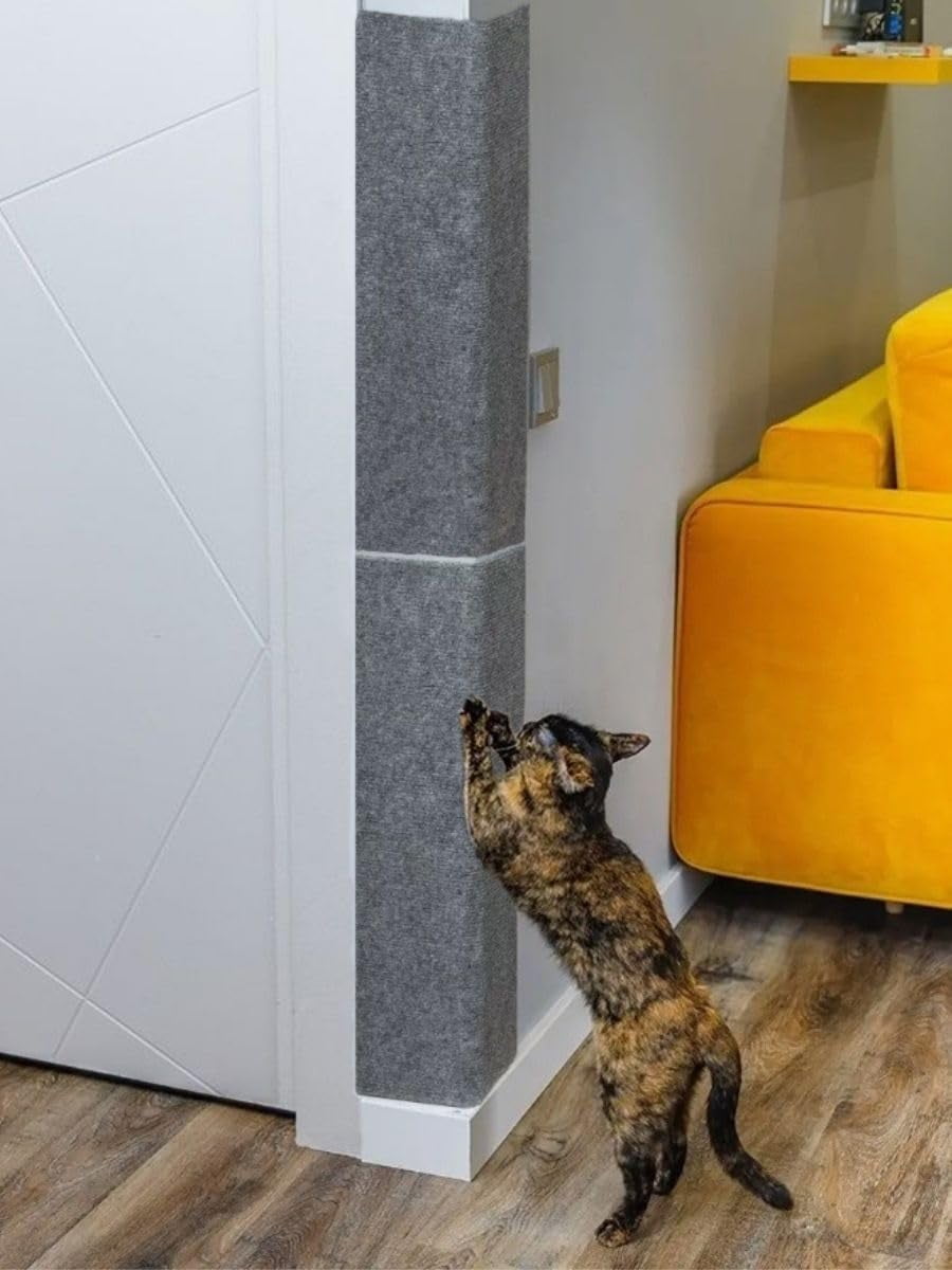 Cat Corner Scratcher Wall-Mounted Indoor Cats Mat Rug Wall Scratchers ...