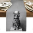 Cat Cotton Linen Table Runner Toilet Paper Funny Animal Dining Table ...