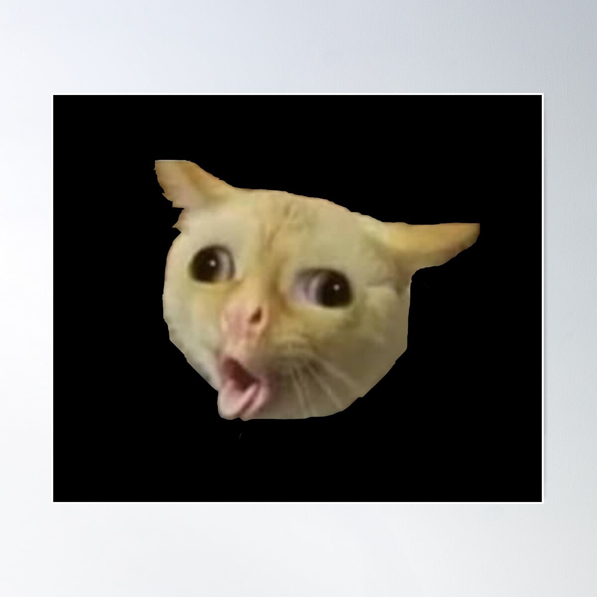 Cat Coughing Like A Kid Meme Poster Wall Art, Modern Wall Decor For ...