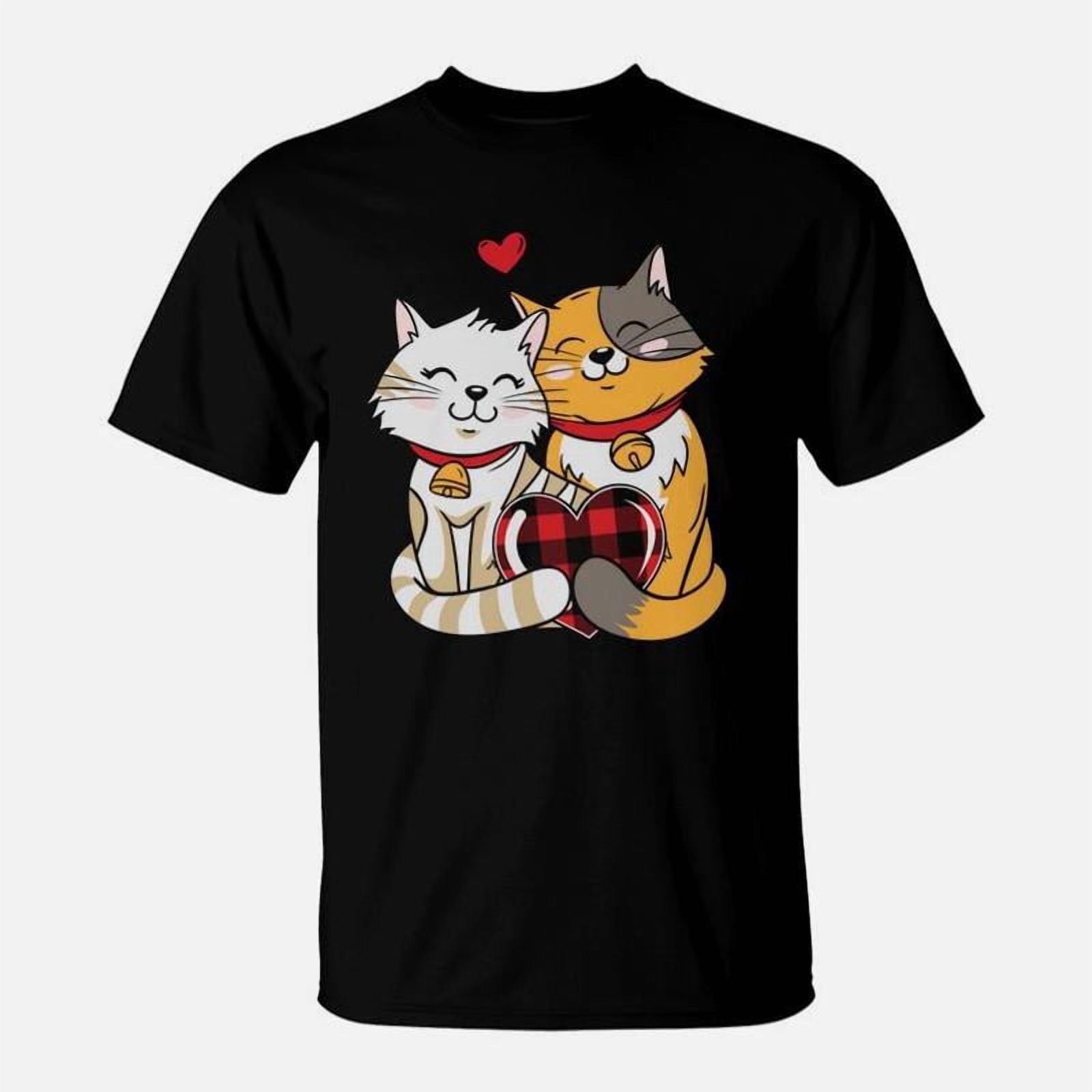 Cat Couple In Love Valentine Happy Valentines Day TShirt - Walmart.com