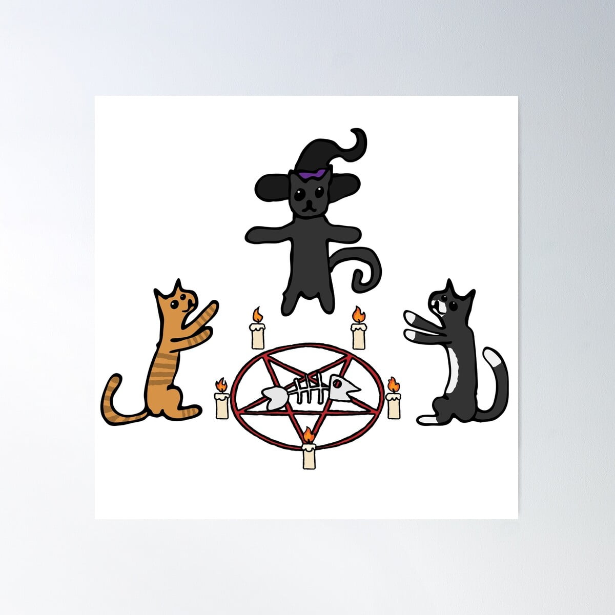 Cat Coven Poster Wall Art, Modern Wall Decor For Living Room Bedroom ...