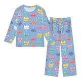 Cat Cozy Soft Long Sleeves Top and Pants 2 Piece Cool Pjs Pajamas Set ...