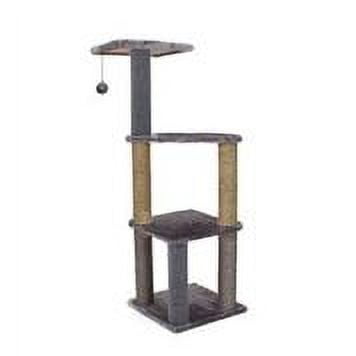Cat Craft 3-Level 48" Cat Tree with Hanging Faux Fur Toy, Gray ...