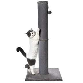 Pawz Road, Natural Sisal Cat Scratching Post, 31", Gray, Large Base ...