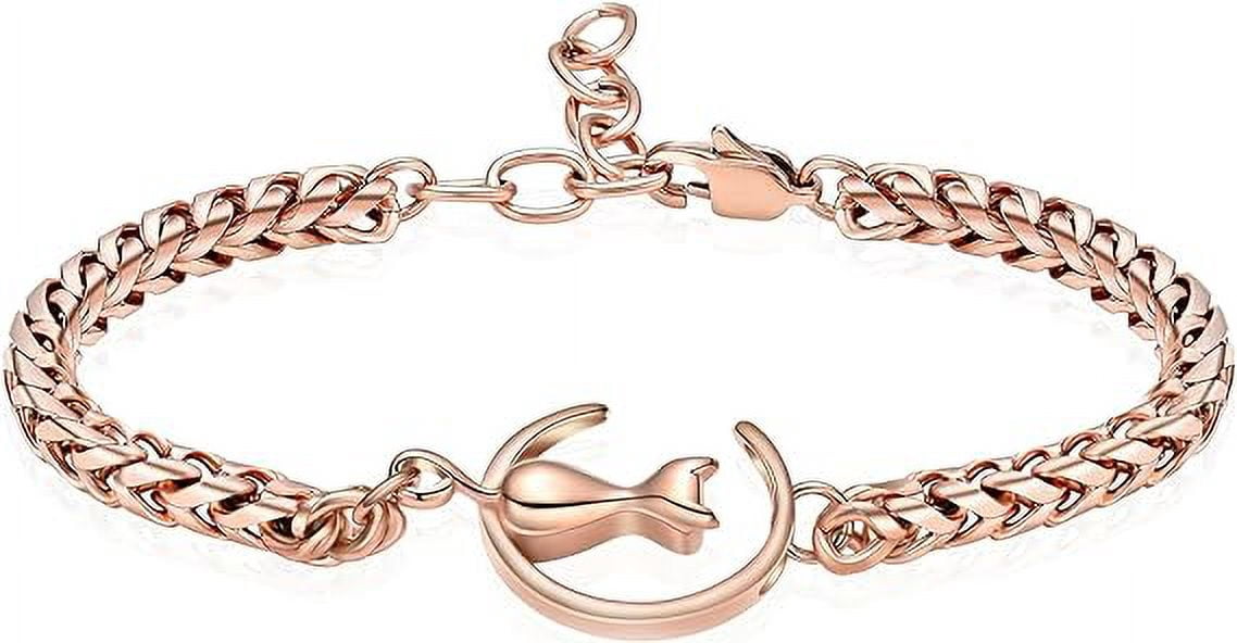 Cat Cremation Urn Bracelet for Pet Ashes Handmade Stainless Steel ...