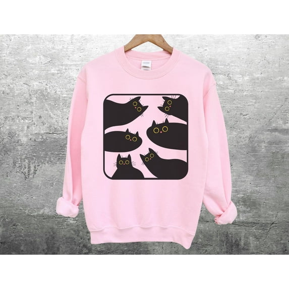 Cat Crewneck T-Shirt, Cat Shirt, Cat Lover Gift, Retro Cat Graphic ...