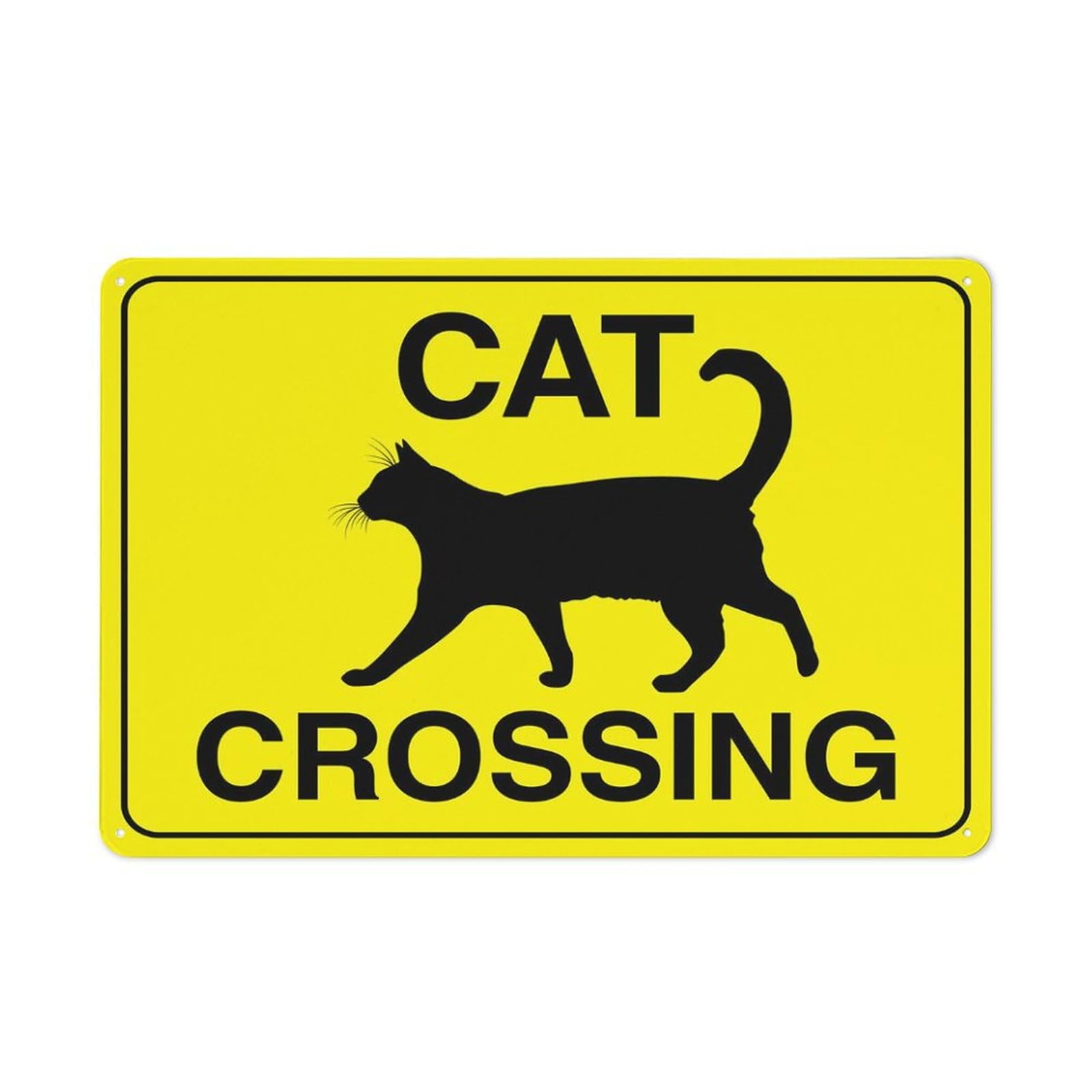 Cat Crossing Sign Rust Free Easy To Read & Sturdy Keep Out Outdoor ...