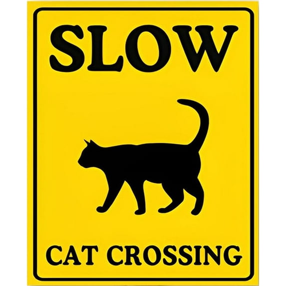 Cat Crossing Sign, Slow Down for Cats Sign, Cats Xing Signs for Road ...