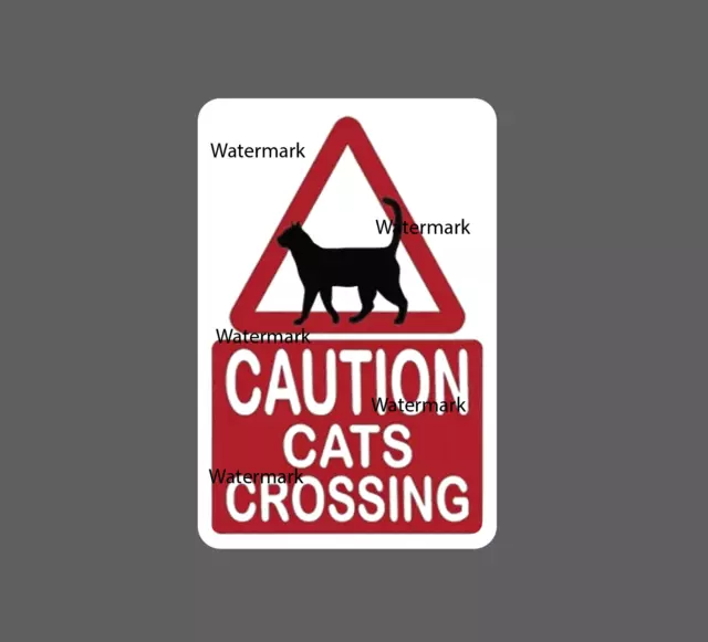 Cat Crossing Sticker Caution Waterproof New Sticker Phone Decal Water ...
