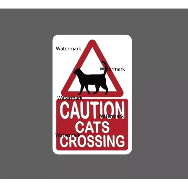 Cat Crossing Sticker Caution Waterproof New Sticker Phone Decal Water ...