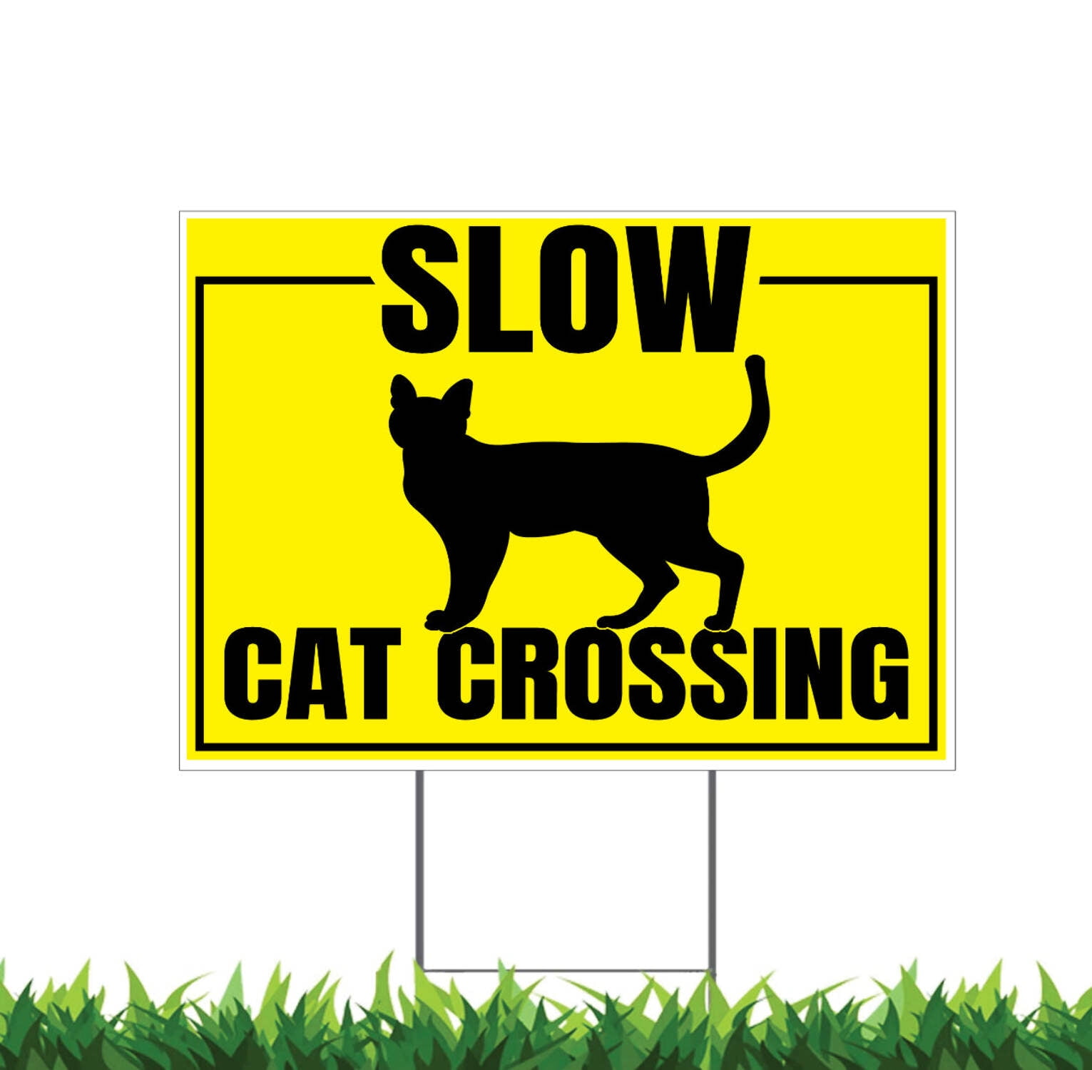 Cat Crossing Yard Sign, Double Sided, H-Stake Included, v1 - Walmart.com