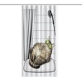 Cat Cucumber Eyes Relaxing White Print Shower Curtain,Cloth Fabric ...