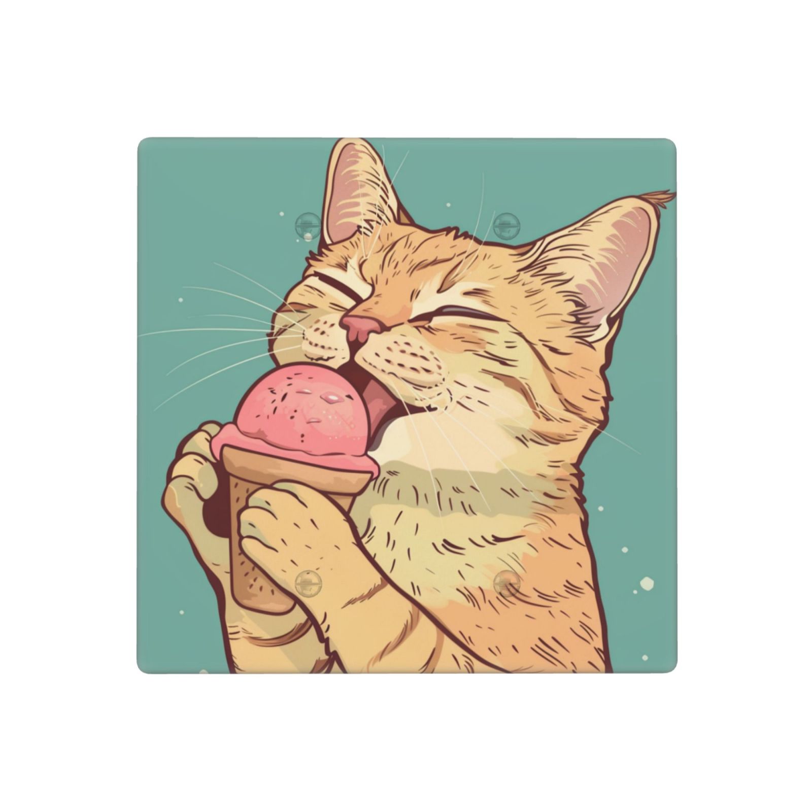 Cat Cute Switch Cover Decorative Wall Plate / 2-Gang Blank / Mid-Size ...