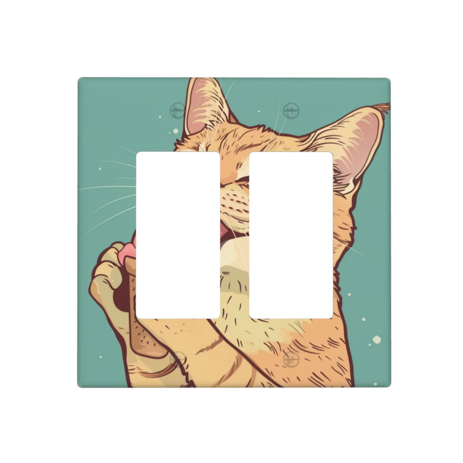 Cat Cute Switch Cover Decorative Wall Plate / 2-Gang / Standard Size ...