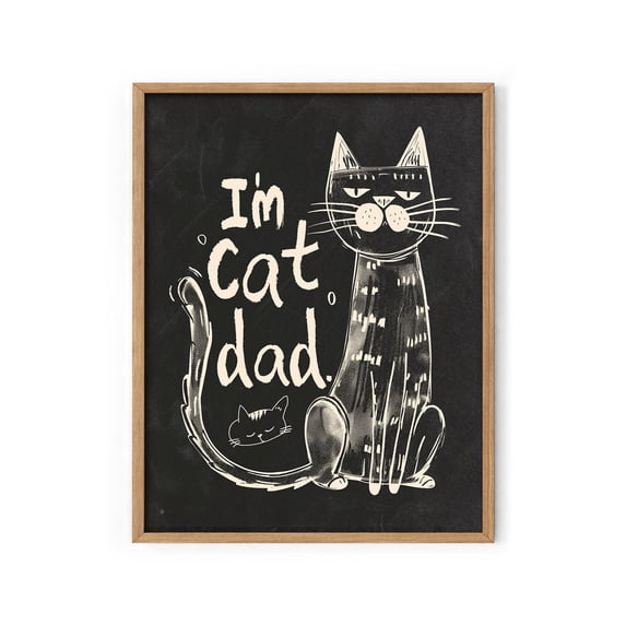Cat Dad Art Gift For Husband 3 Home Decor Office Wall Art Living Room ...