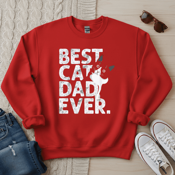 Cat Dad Best Ever Simple Quote Cute Feline Lover Sweet Pet Gift ...