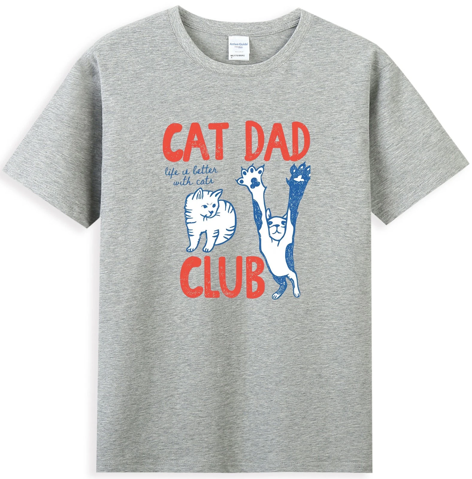 Cat Dad Club Life Is Better With Cats Funny Cats Graphic Men's T-Shirt ...