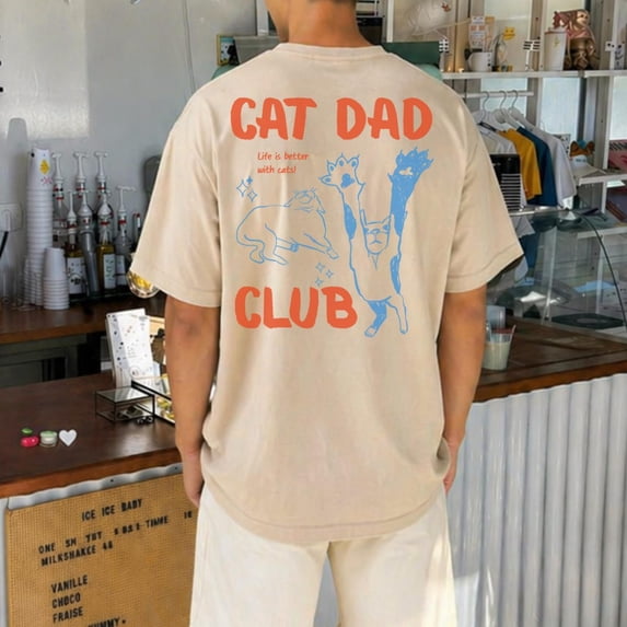 Cat Dad Club Shirt Cat Lover T-Shirt Funny Cat Owner Pet Parent Tee ...