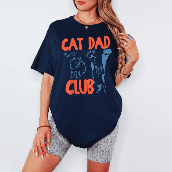 Cat Dad Club Shirt | Funny Cat Lover Tee | Minimalist Pet Owner Gift ...