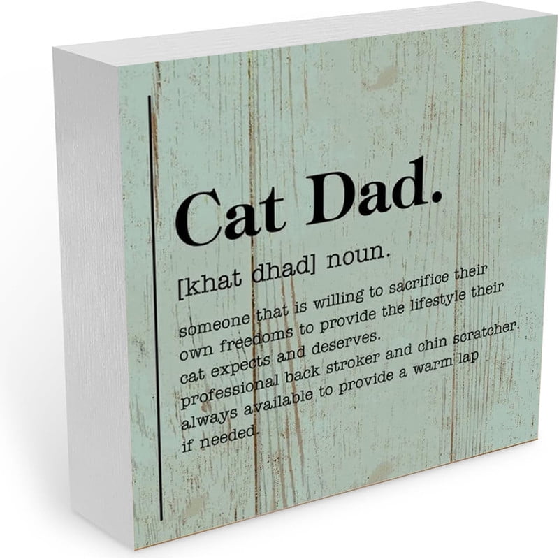 Cat Dad Definition Wood Sign Primitive Sayings Wood Plaques Word ...