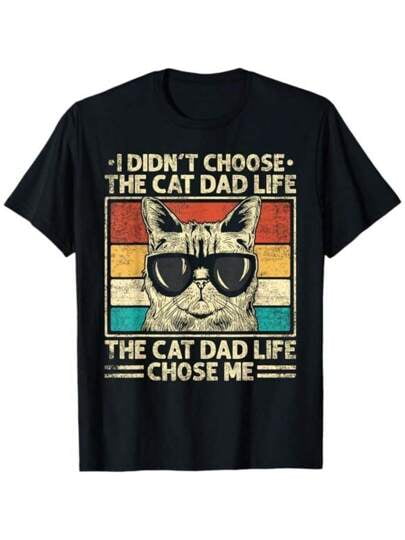 Cat Dad Shirts For Men Funny Cat Dad Father's Day Cat Daddy T-Shirt ...
