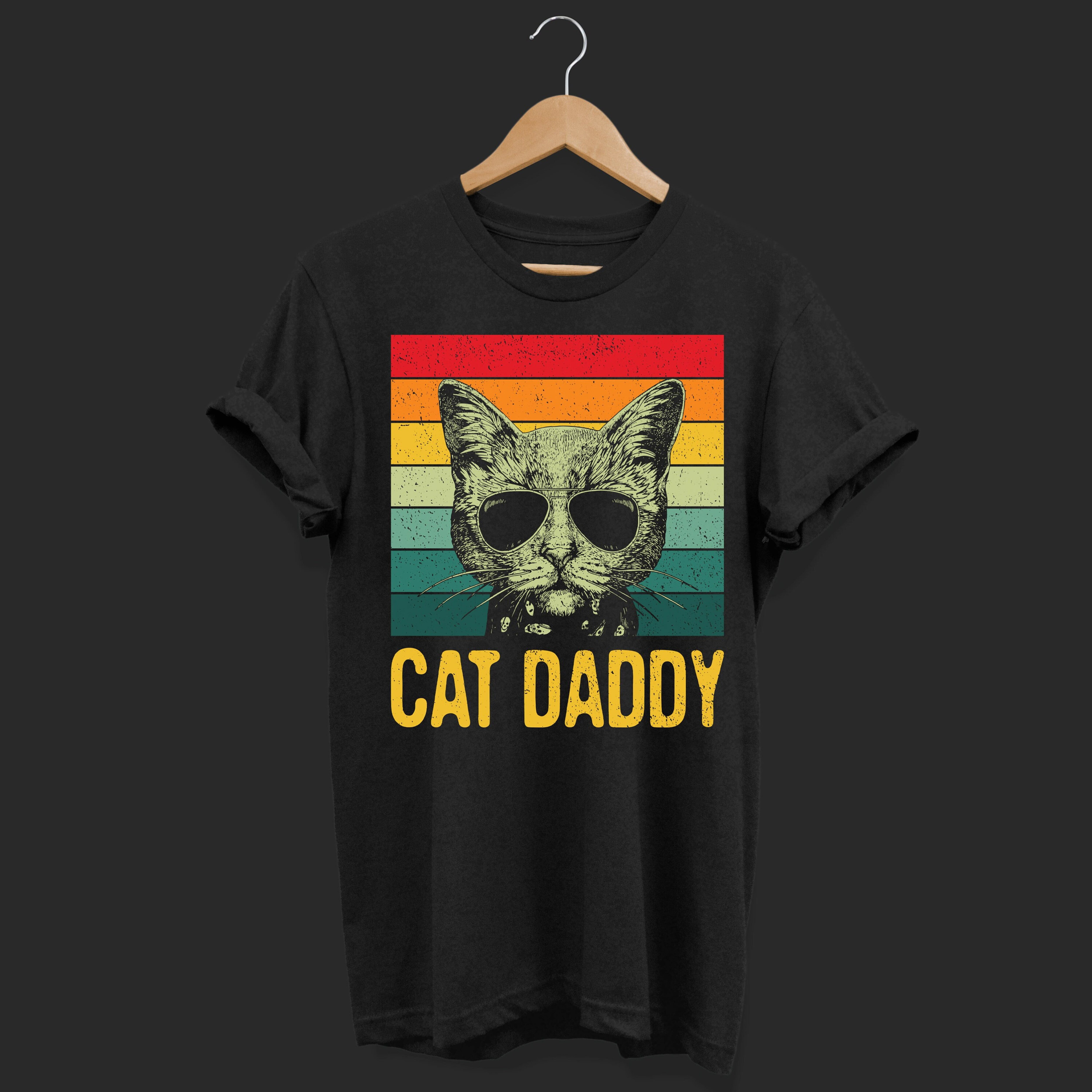 Cat Dad Vintage Funny T-Shirt, Cats Lover Gift, Kitten Owner Birthday ...
