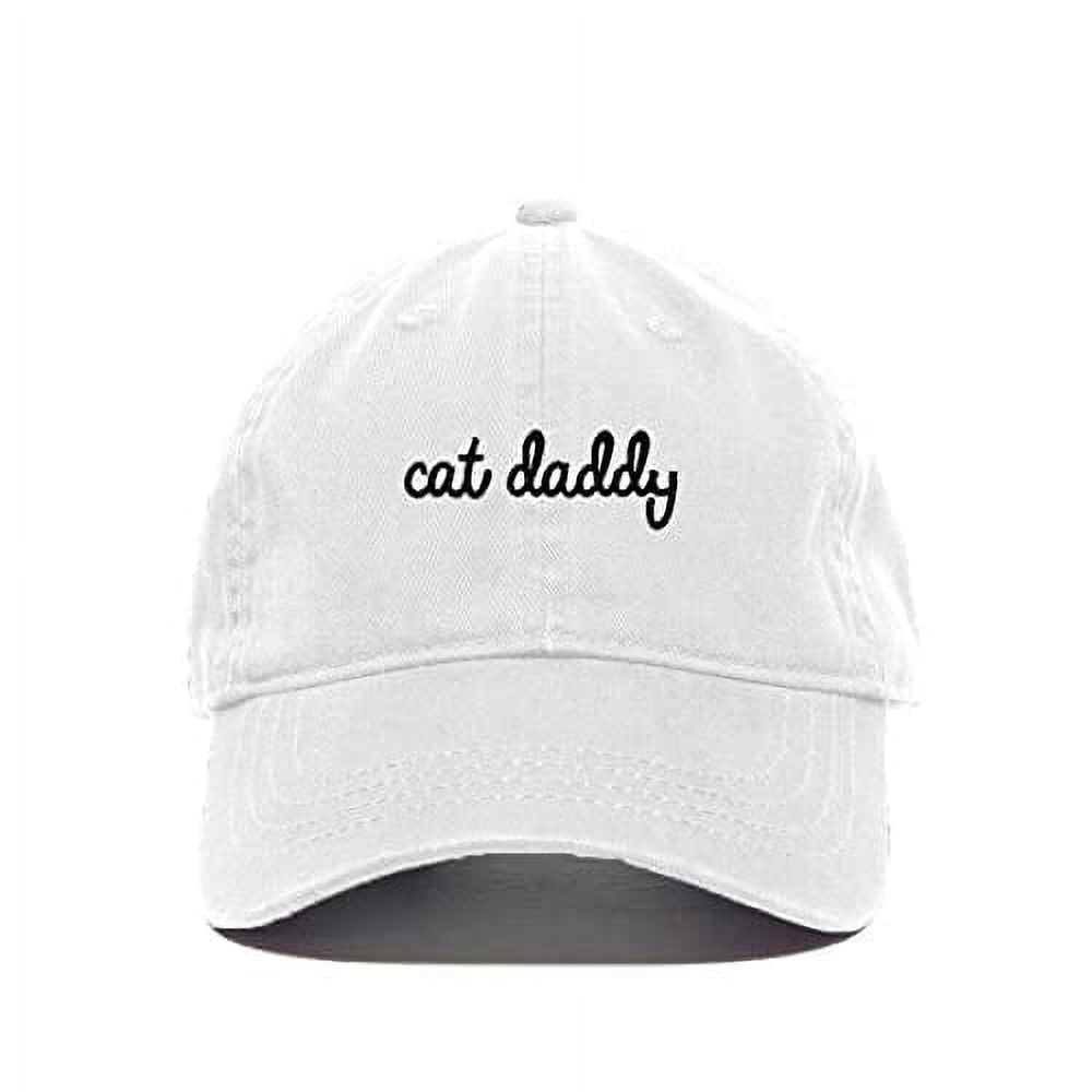 Cat Daddy Baseball Cap Embroidered Cotton Adjustable Dad Hat White ...