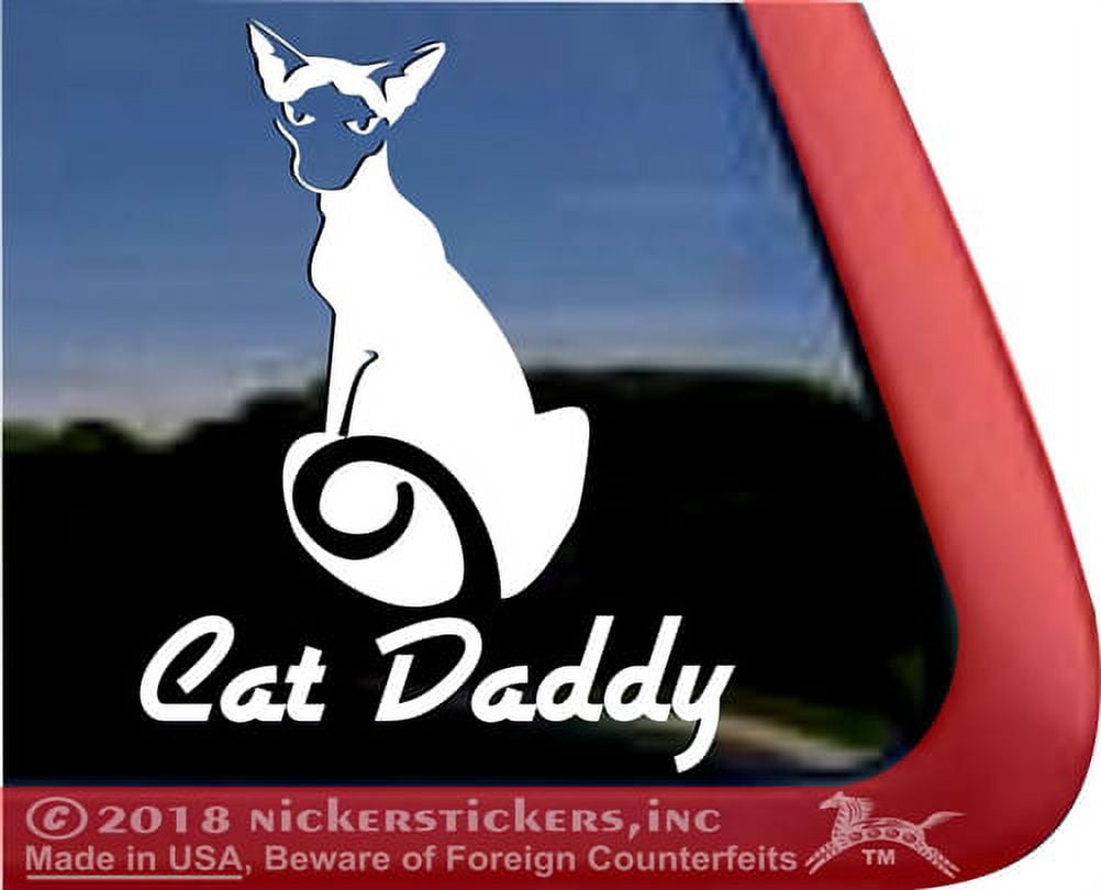 Cat Daddy | High Quality Vinyl Siamese Kitty Cat Window Decal - Walmart.com