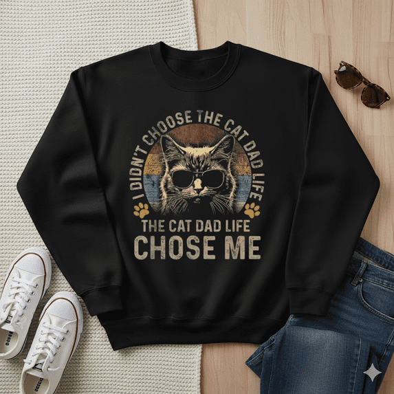 Cat Daddy Life Chose Me Funny Feline Father Humor Cute Pet Lover ...