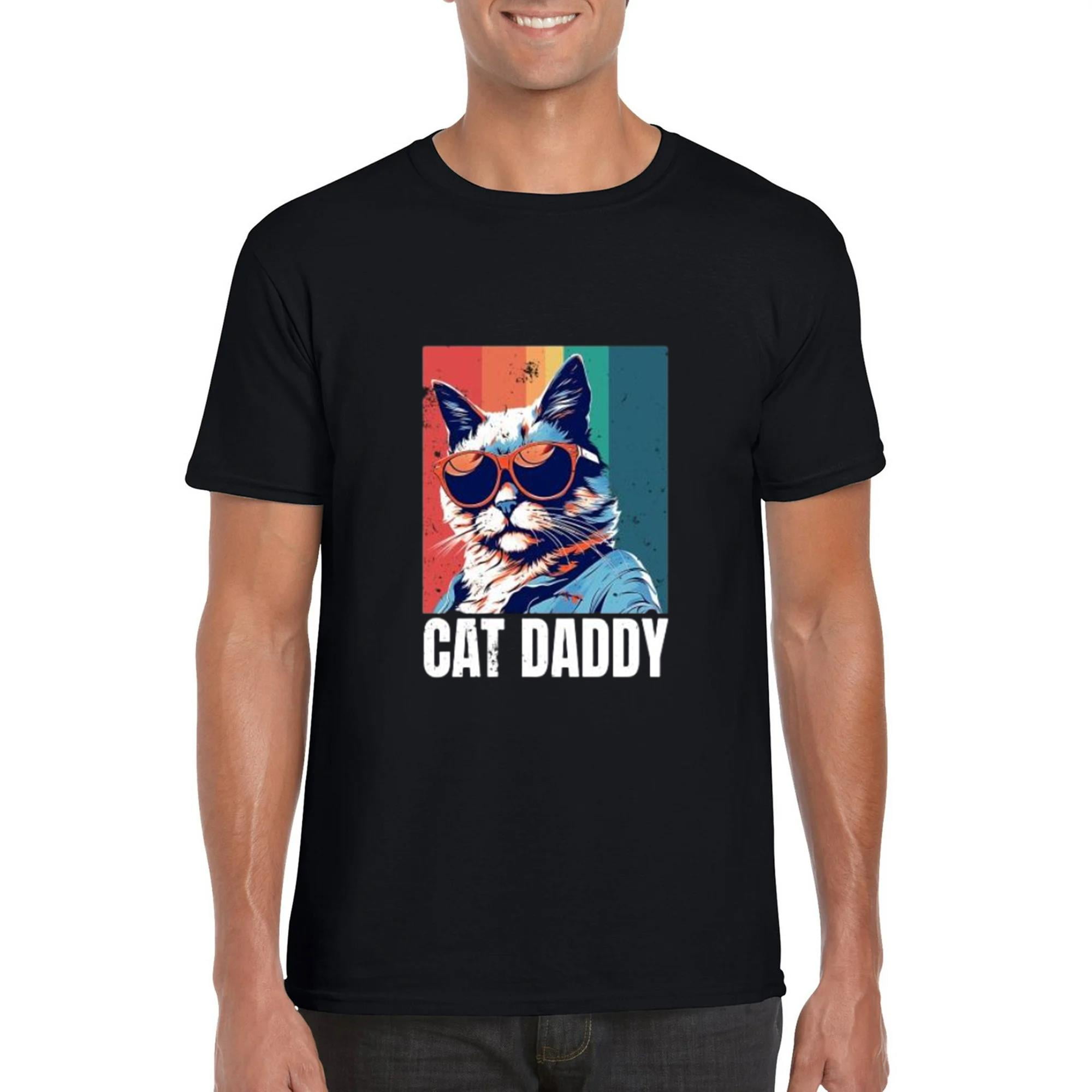 Cat Daddy Simple Typography Feline Pet Owner Fathers Day T-Shirt, for ...