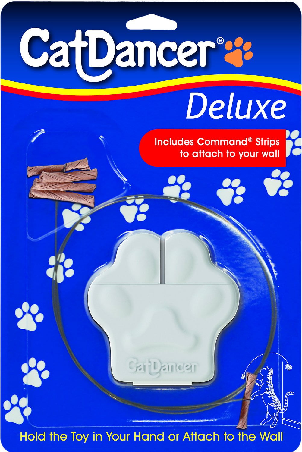 Cat Dancer Deluxe Interactive Wand Cat Toy with Wall Paw for Solo Play ...