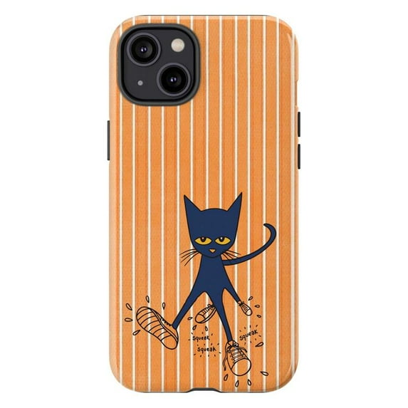 Cat Dancing Phone Case, Groovy Orange Stripe Cartoon Cover for iPhone ...