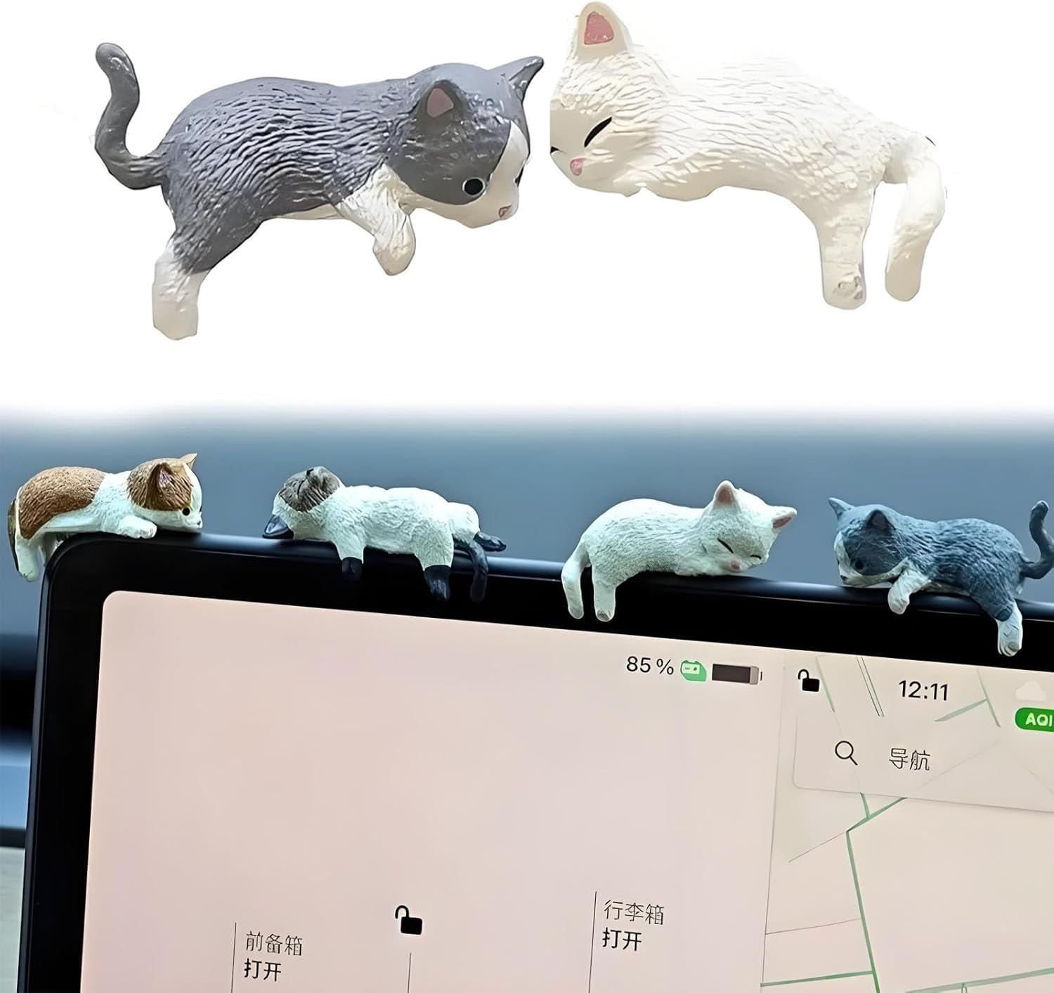 Cat Dashboard Decor, Mini Cat Cute Car Accessories for Dashboard Truck ...