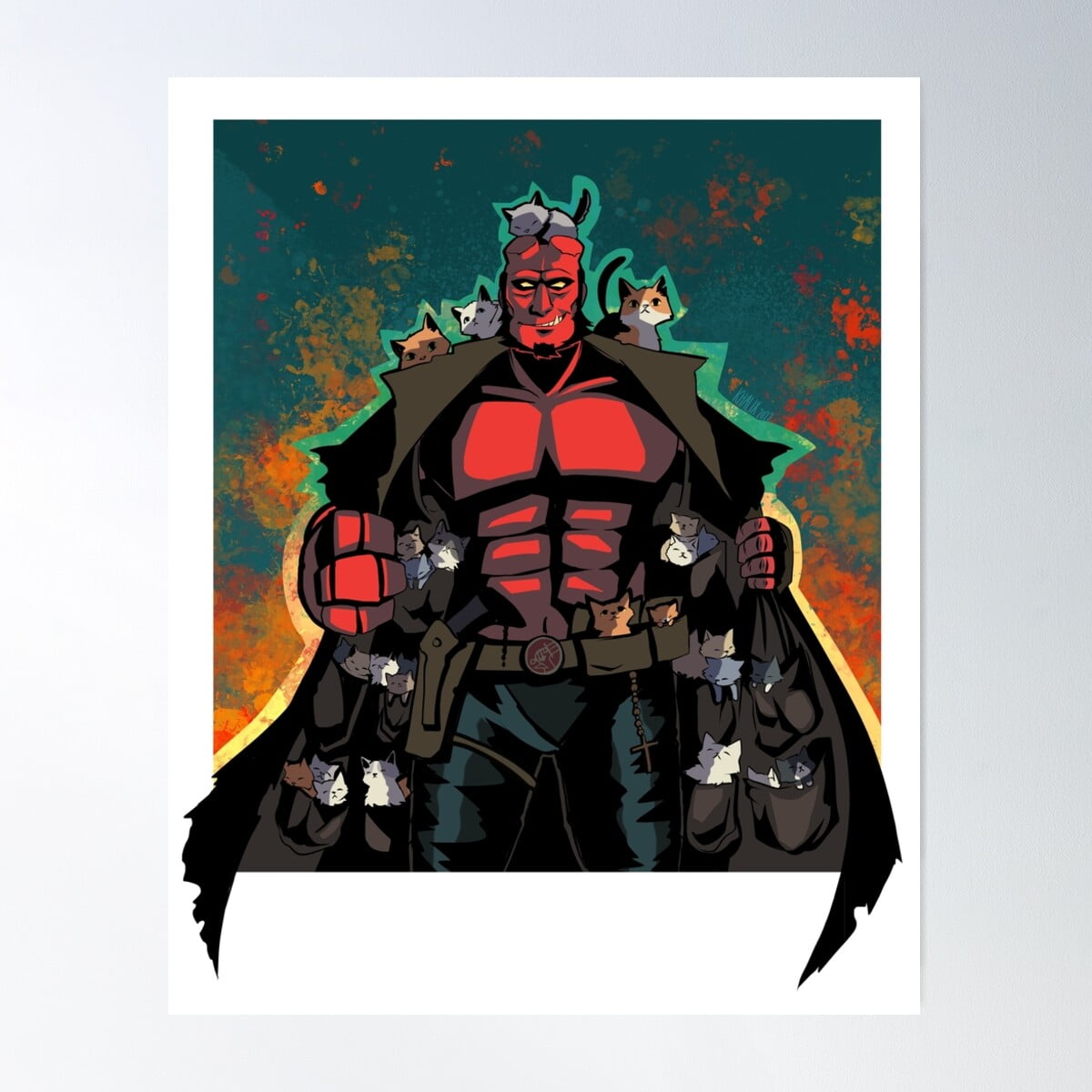 Cat Dealer Hellboy Poster Wall Art, Modern Wall Decor For Living Room ...