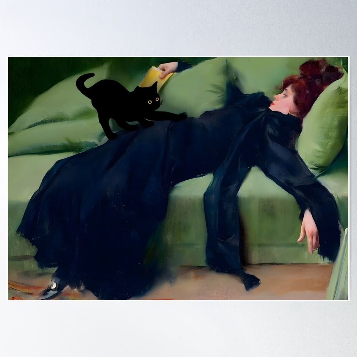 Cat Decadent Young Woman Famous Poster Wall Art, Modern Wall Decor For ...