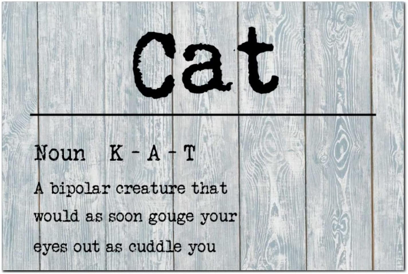 Cat Definition Wood Sign Vintage Inspirational Quote Wooden Signs ...