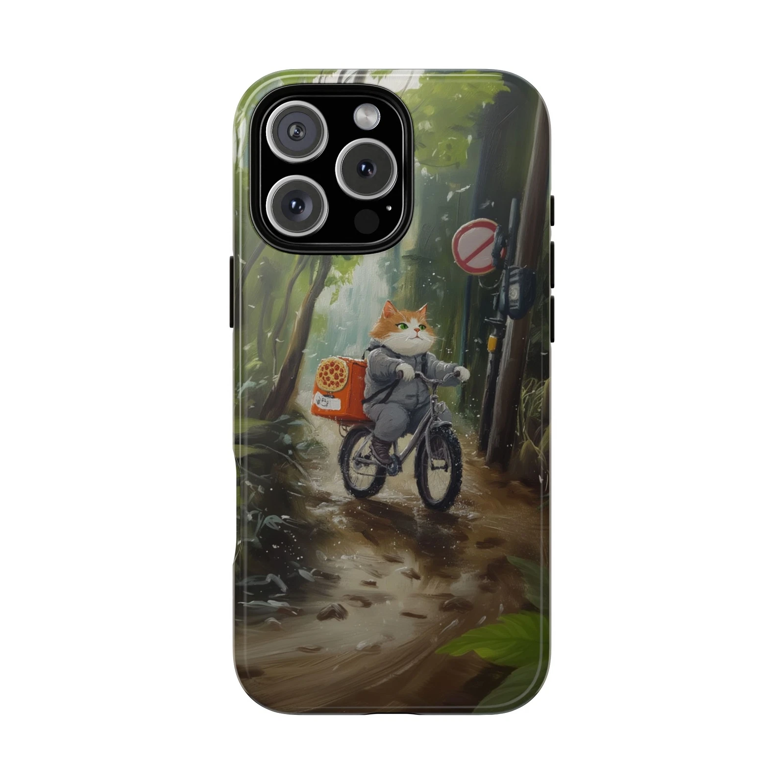 Cat Delivery on Bike Cartoon Case for iPhone 17 11 12 13 14 15 16 Pro ...