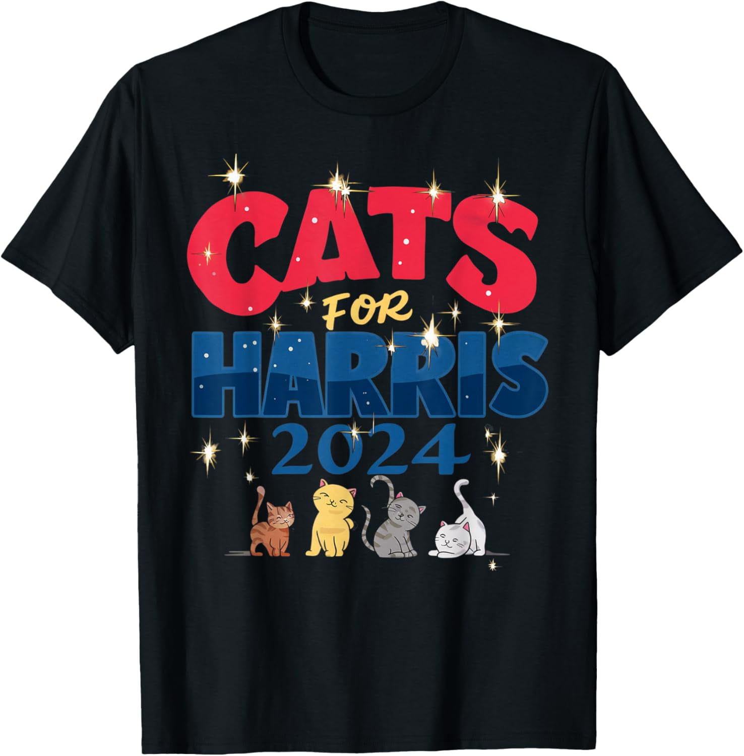 Cat Design Cats for Kamala Funny Harris Supporter T-Shirt - Walmart.com