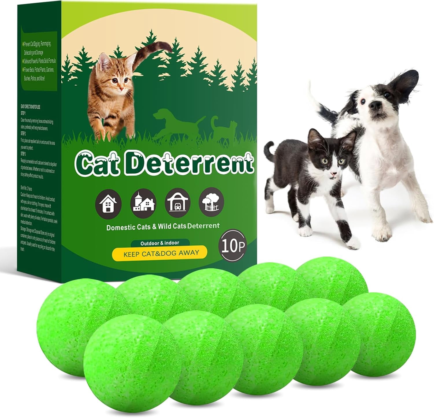 Cat Deterrent Outdoor, Dog Deterrent, Natural Peppermint Oil Cat&Dog ...