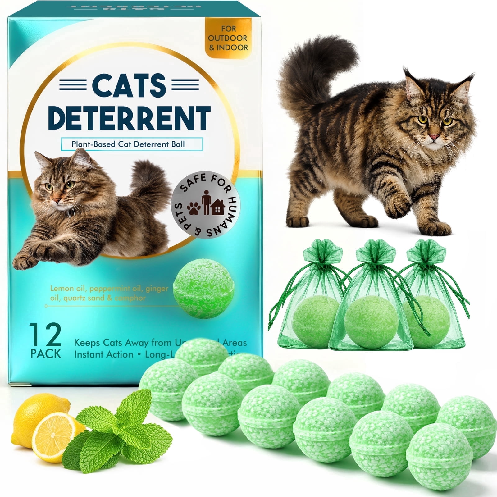 Cat Repellent Outdoor, Cat Deterrent Balls, Natural Cat Repellent ...