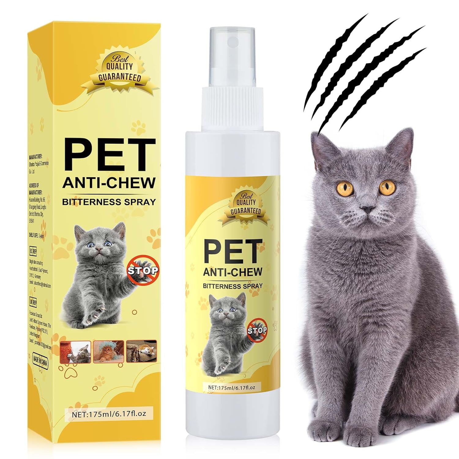 Cat Deterrent Spray Indoor 175ML, Cat Repellent Indoor for Cat and ...