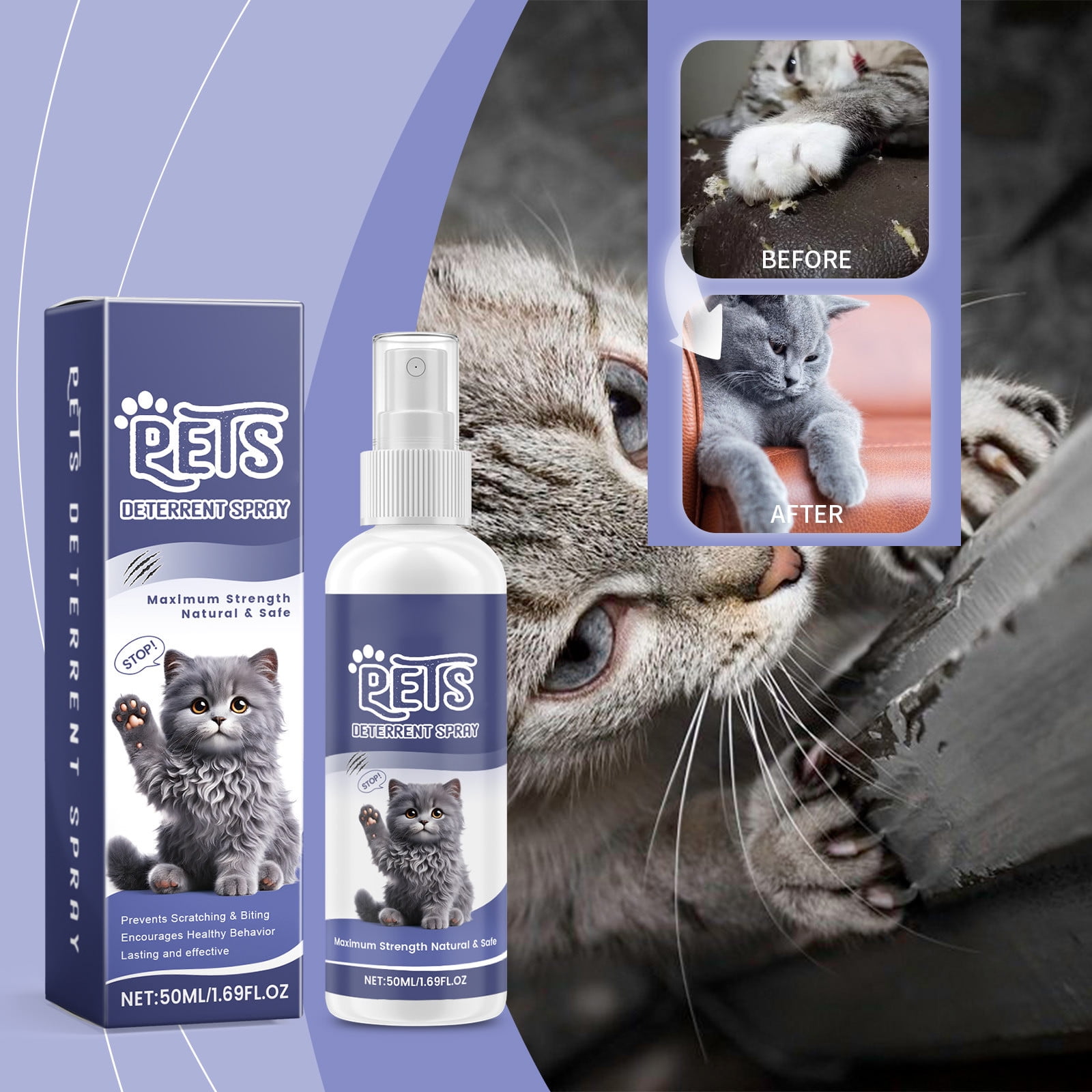 Cat Deterrent Spray | Natural Furniture Protection | Indoor Cat ...