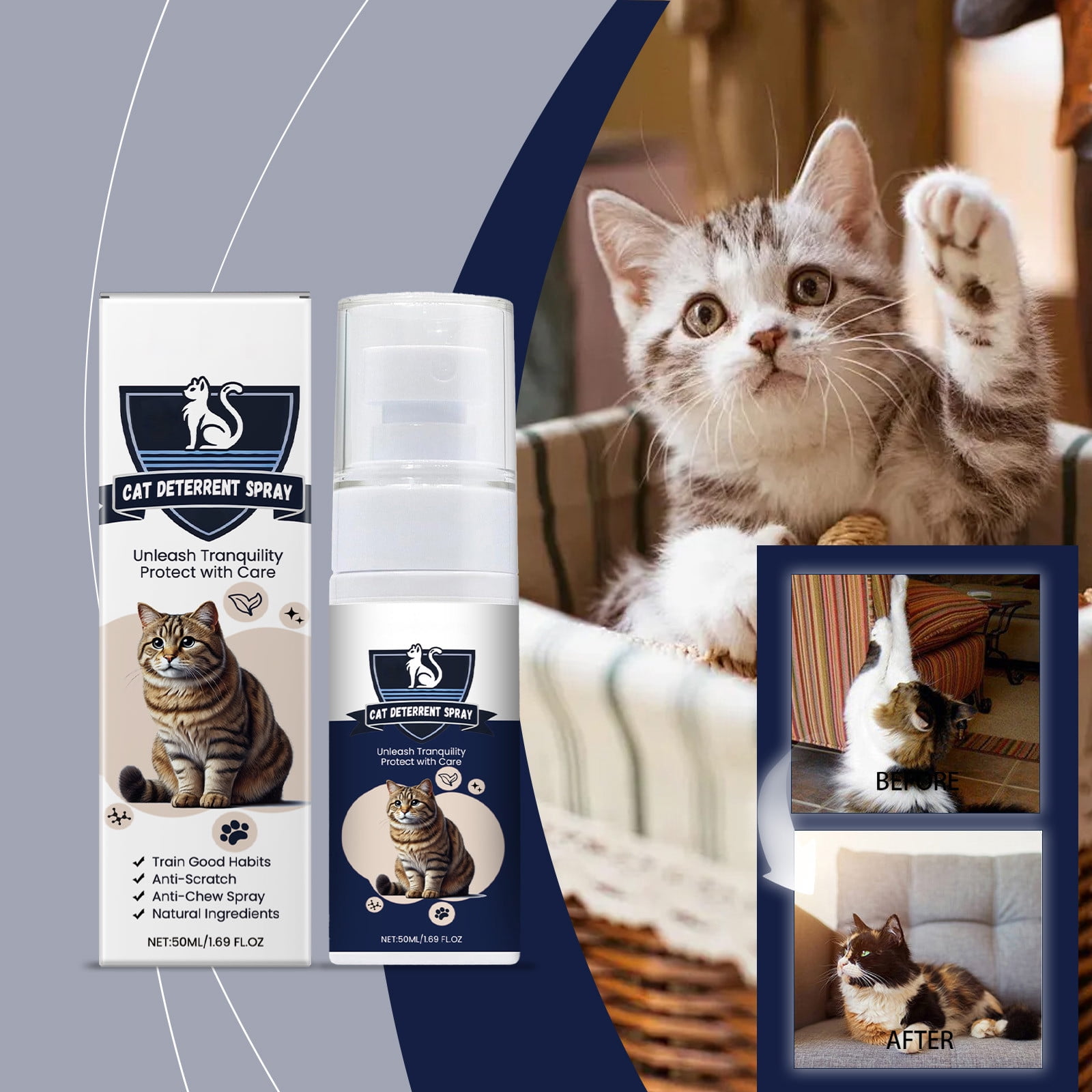 Cat Deterrent Spray -Pet Chew Prevention Training Spray Furniture Spray ...