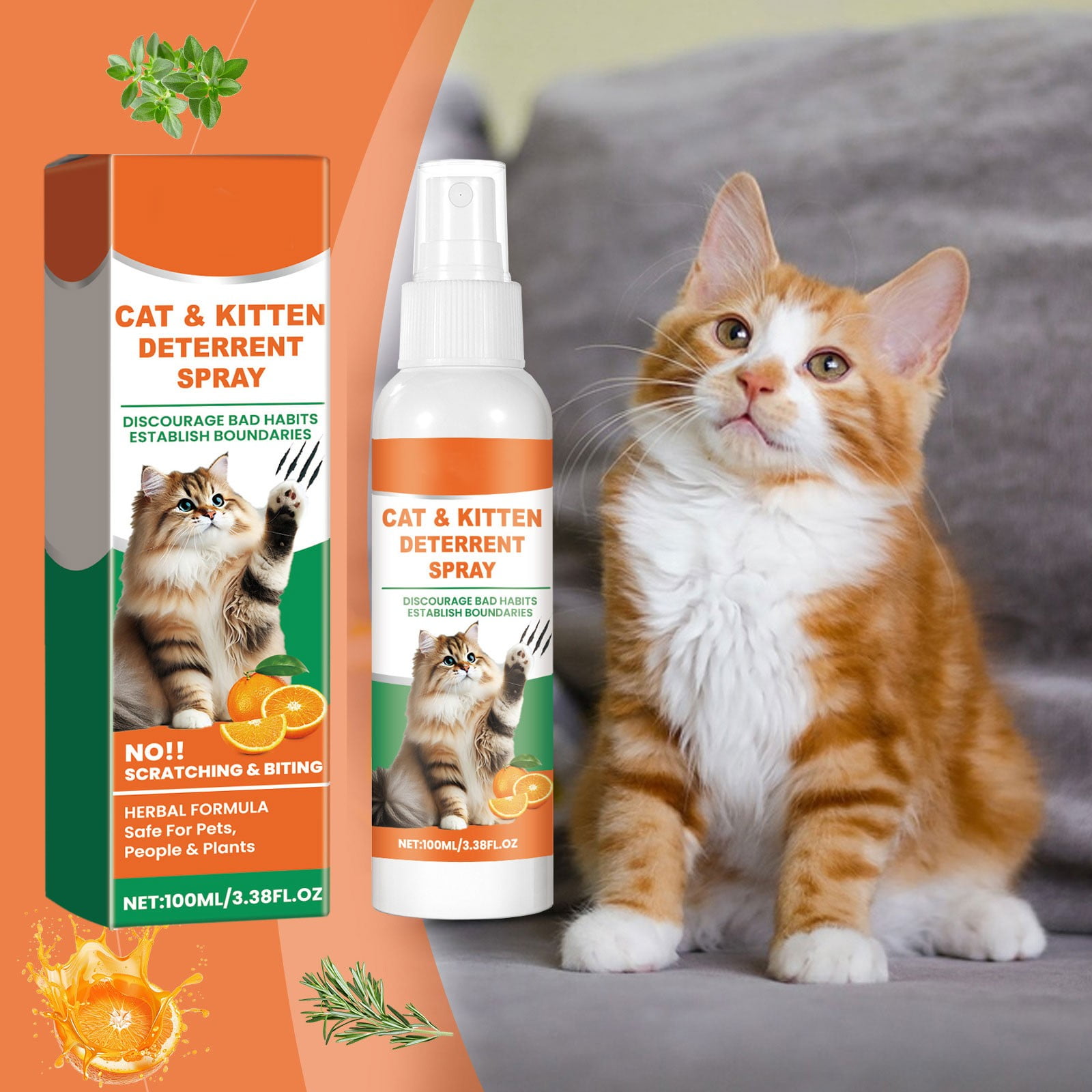 Cat Deterrent Spray - Safe Indoor & Outdoor Deterrent for Furniture ...