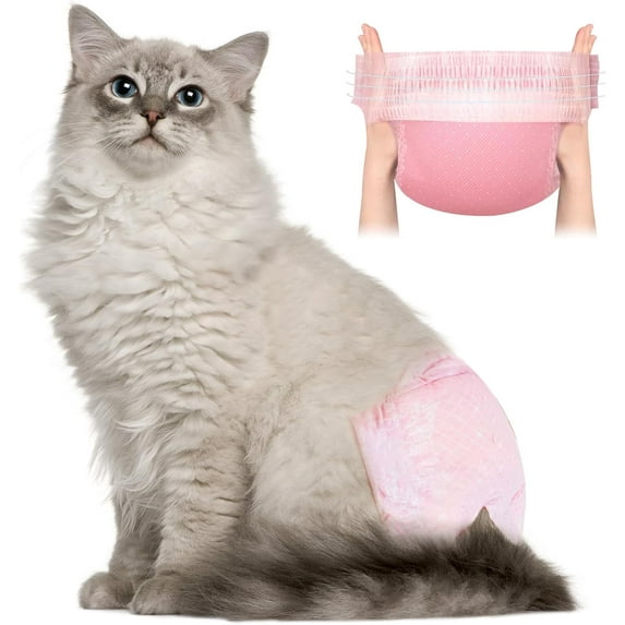 Cat Diapers, Stretchy Waist Wraps for Male & Female Cats, Heat Period ...