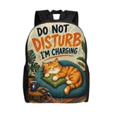 Cat Do Not Disturb Charging Backpack Full Front Print Travel Laptop Bag ...