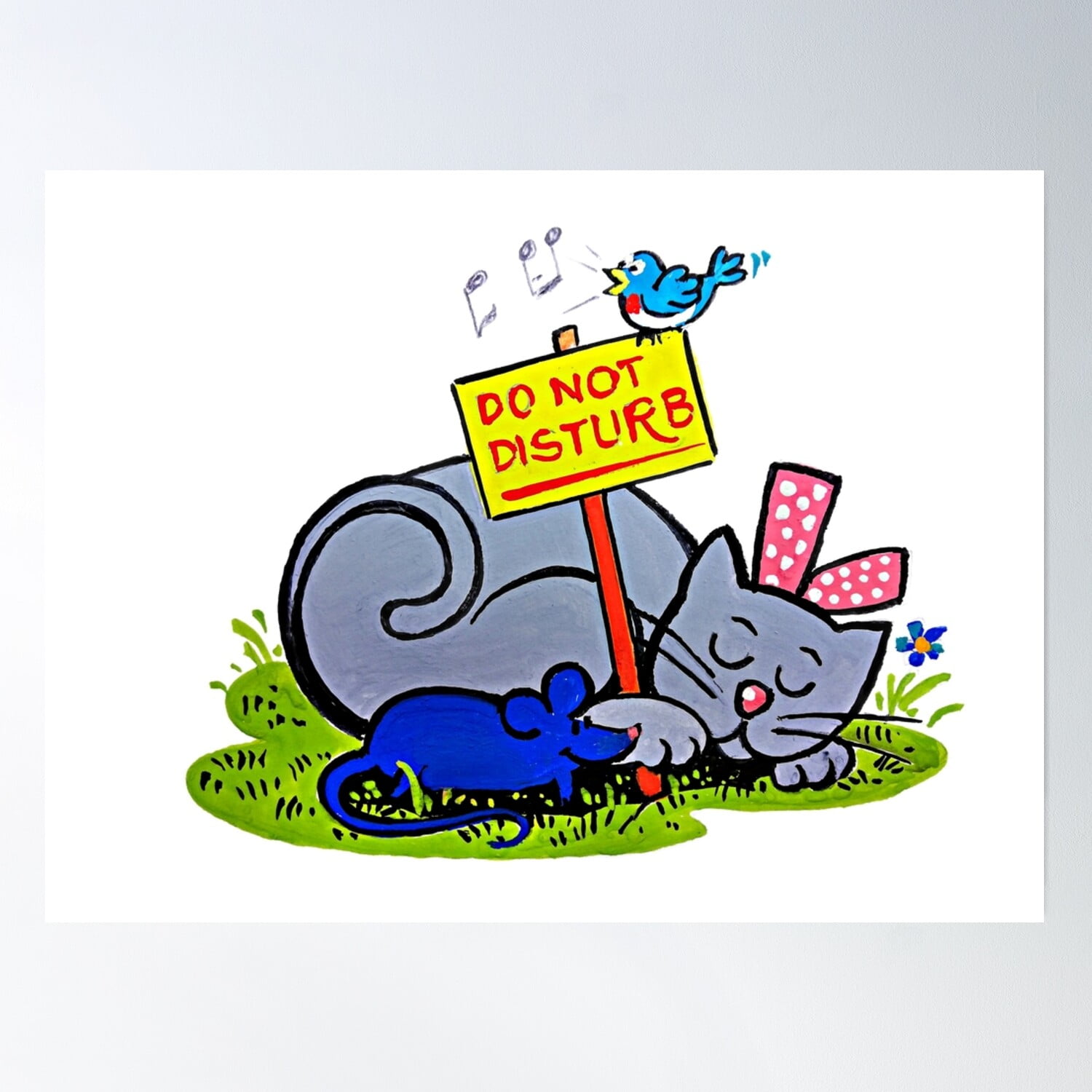 Cat - Do Not Disturb Poster Wall Art, Modern Wall Decor, 24x36 UNFRAMED ...