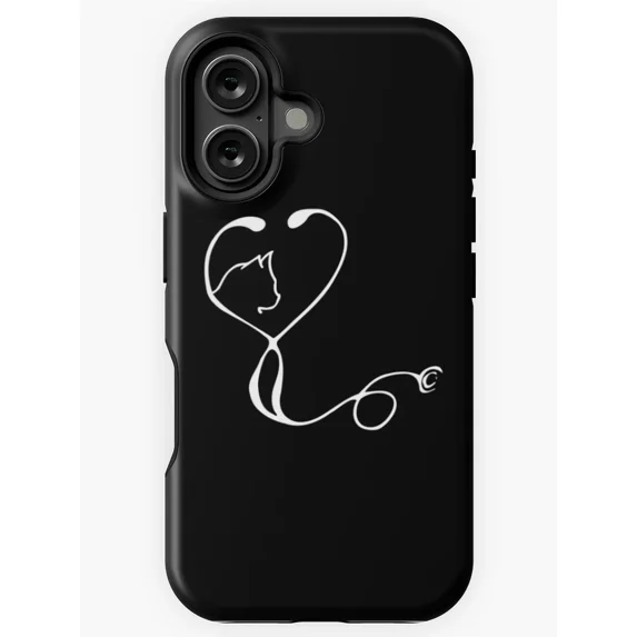 Cat Doctor with Stethoscope iPhone Case for 11 to 16 Pro Max Durable ...