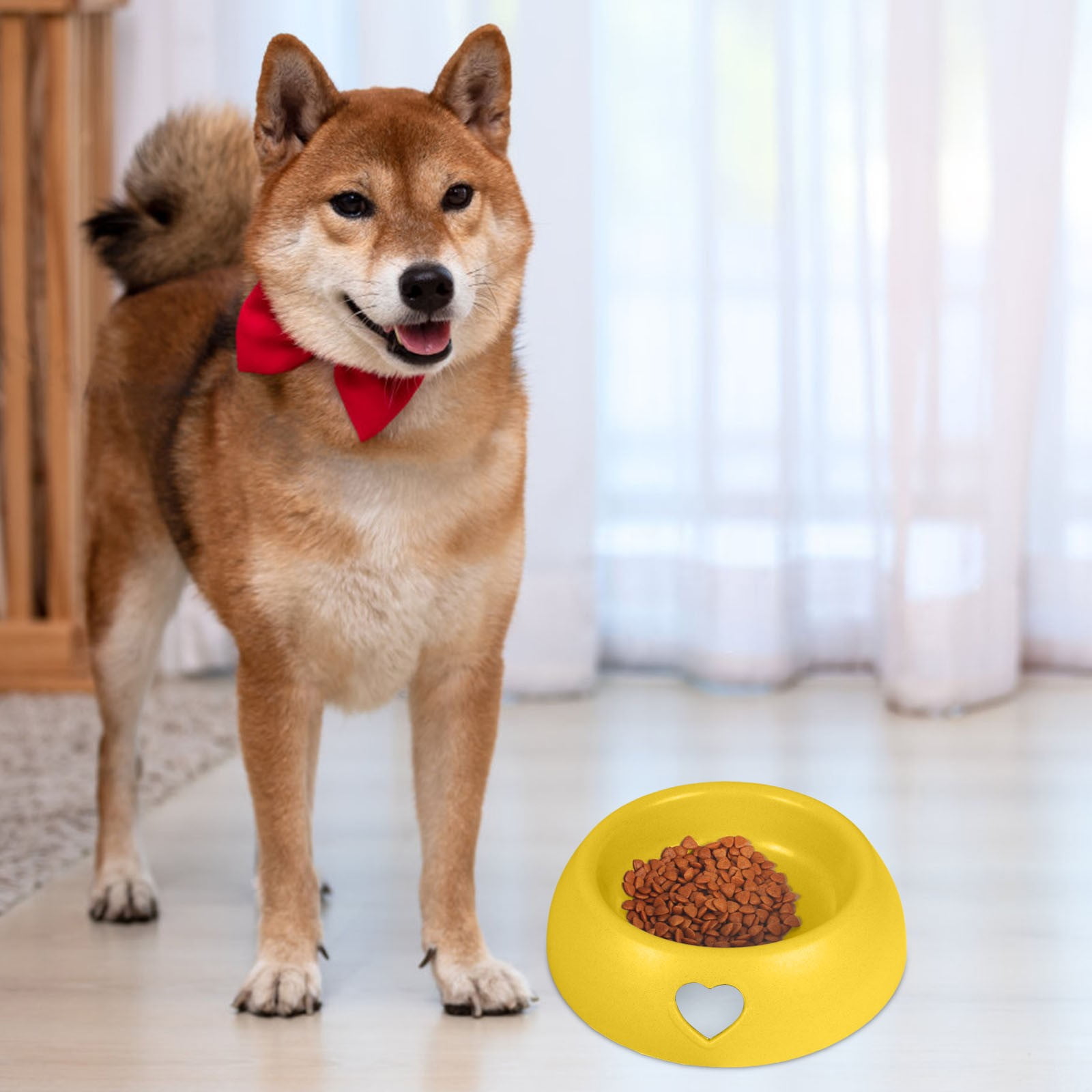 Cat & Dog Bowls Pet Dog Food Bowl Water Bowls Feeding Wheat Feeder for ...