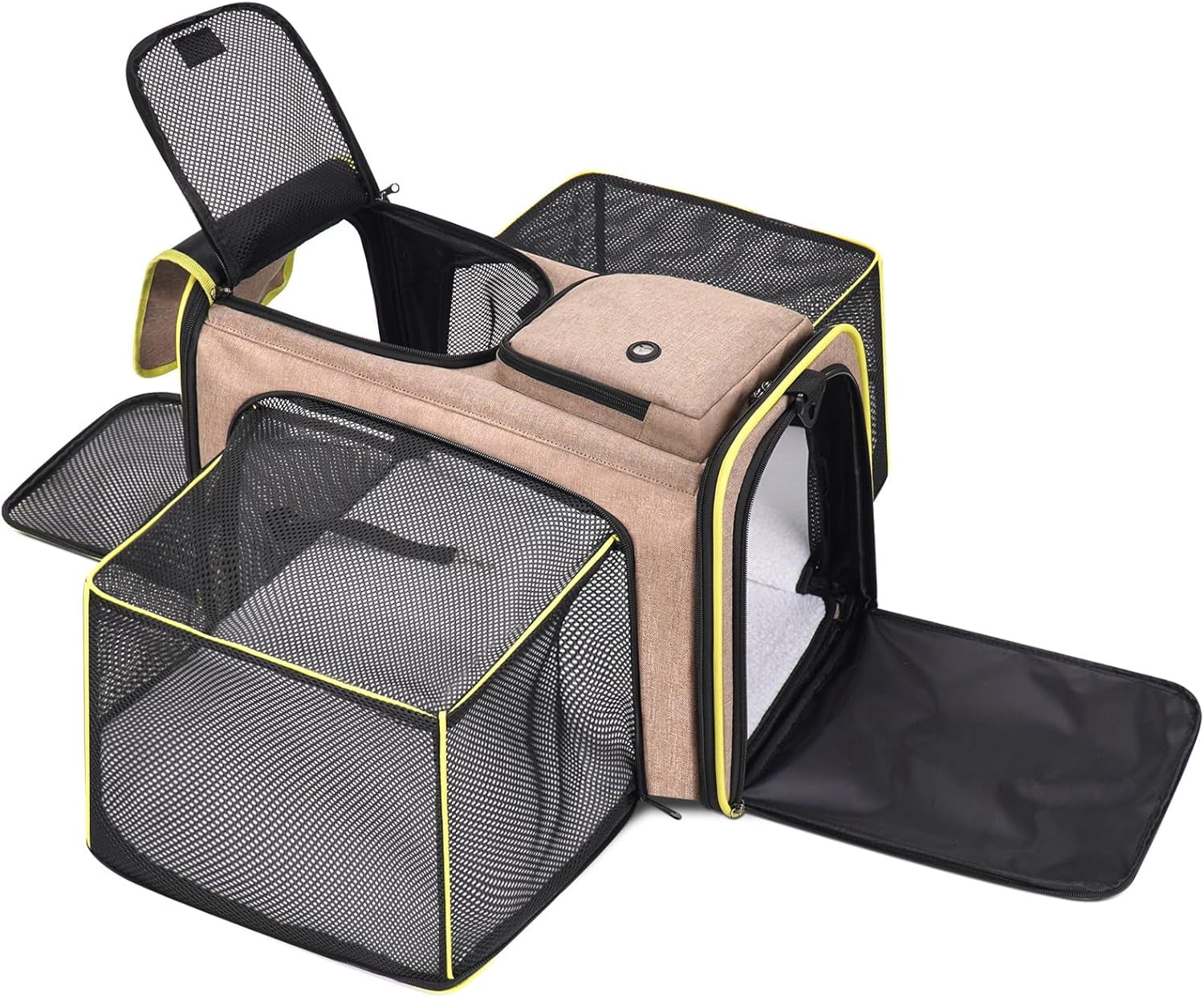 Cat Dog Carrier Bag, 5 Sides Open Doors, 2 Sides Expandable, Large Soft ...